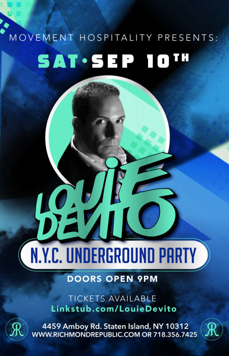 Tickets for Louie DeVito’s NYC Underground Party | Staten Island 9.10 | Linkstub
