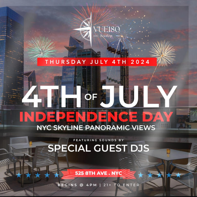 Tickets for July 4th at Vue 180 Rooftop: Amazing Cityscape & Fireworks ...